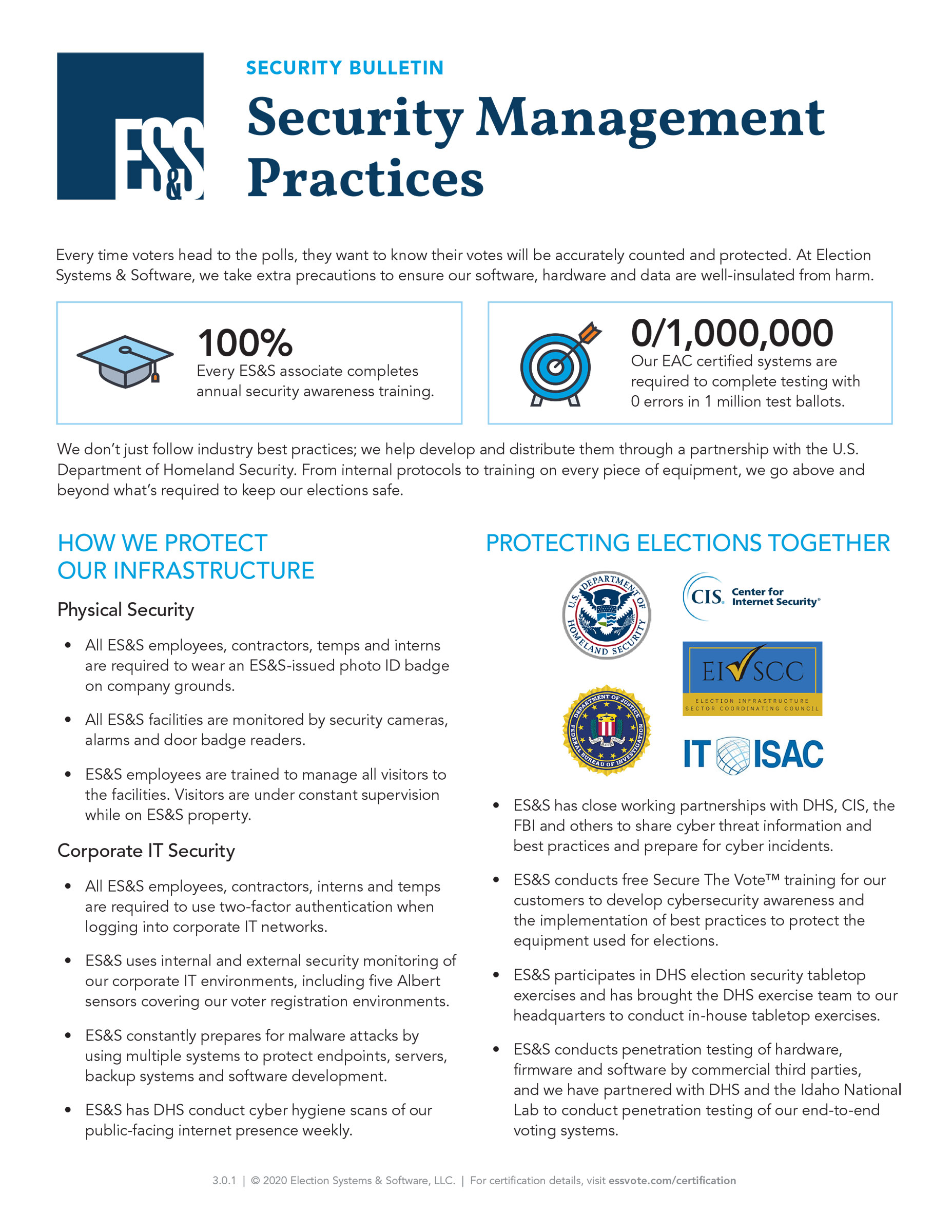 Security Management Practices - Election Systems & Software
